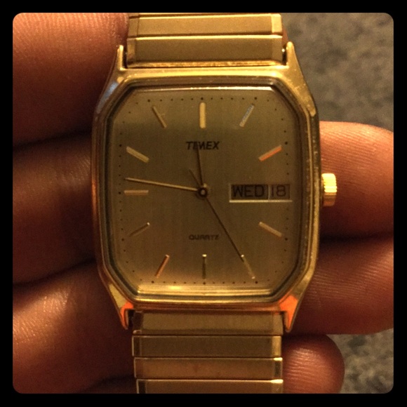 Timex | Accessories | Mens Timex Stainless Steal Gold Watch | Poshmark